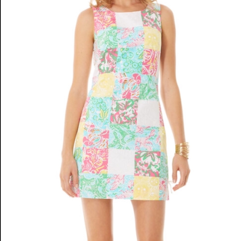 Lilly Pulitzer Delia Multi Pattern Patchwork Dress - Gem